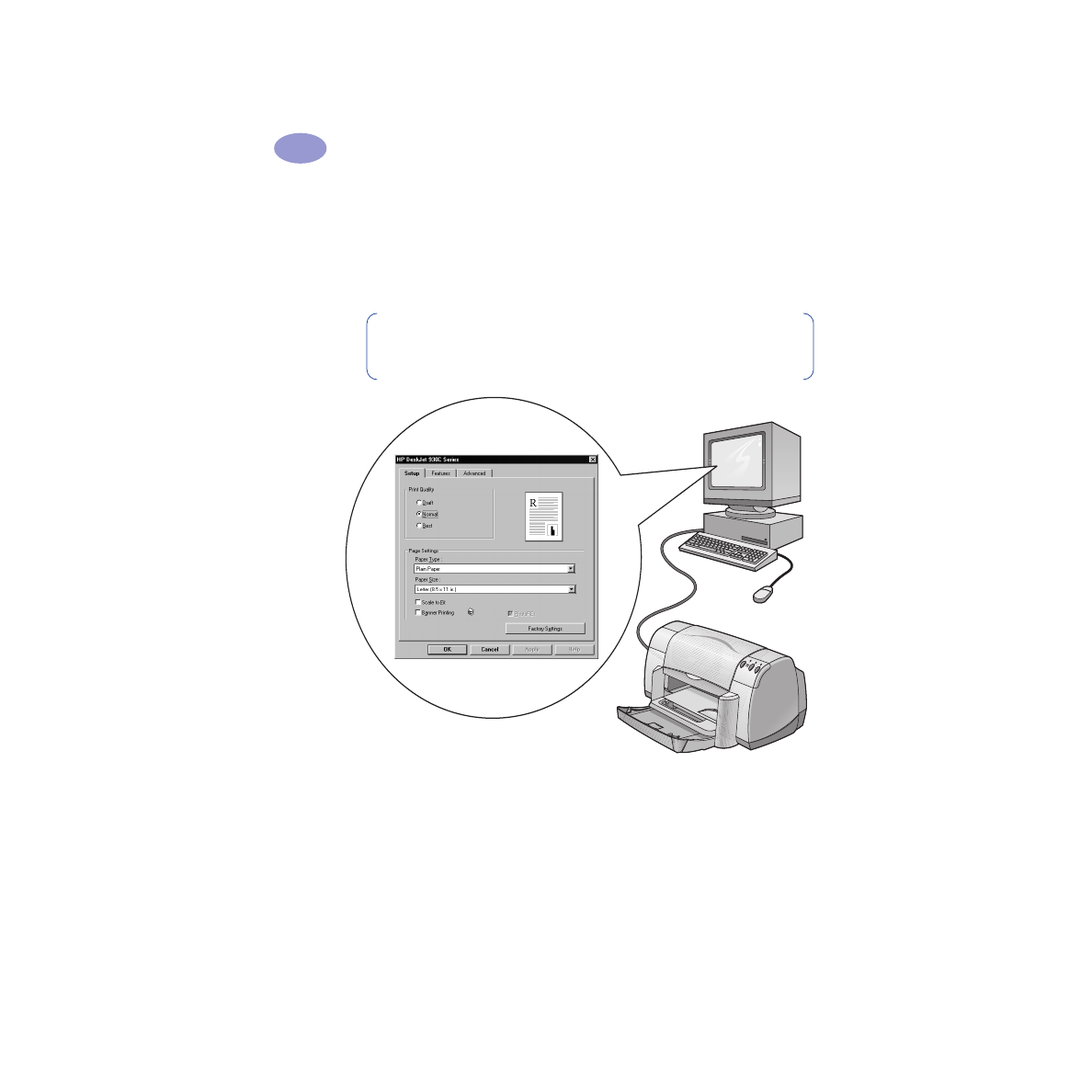 Finding the HP Printer Properties Dialog Box - HP Deskjet 932c Printer