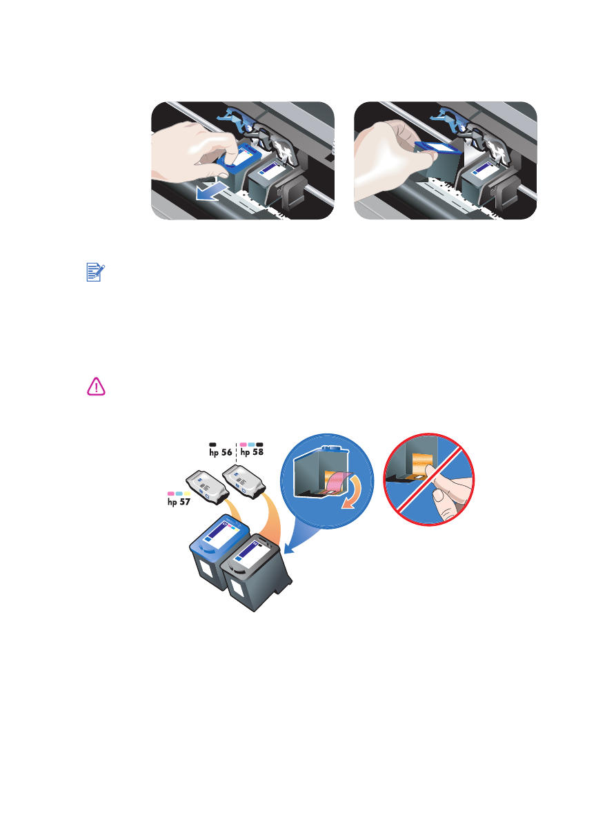 Installieren oder Ersetzen derDruckpatronen - HP Deskjet 9650 Printer
