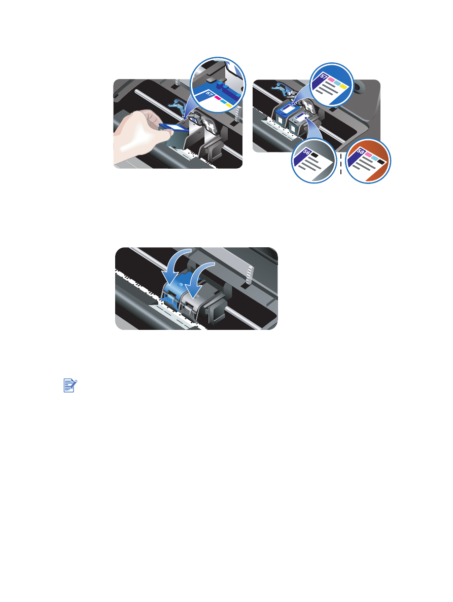 Installieren oder Ersetzen derDruckpatronen - HP Deskjet 9650 Printer